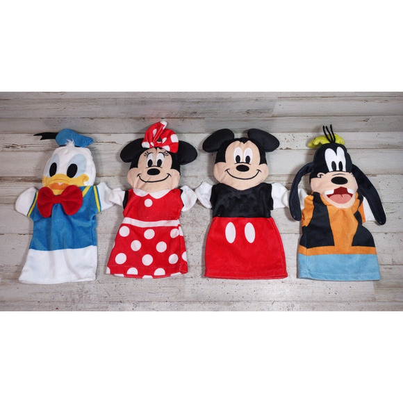 Disney | Toys | Lot Of 4 Disney Melissa Doug Hand Puppets Mickey Minnie ...